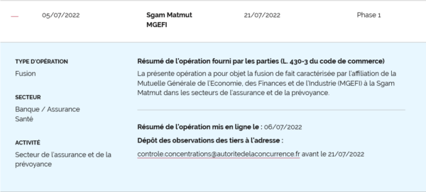 La fusion entre la Sgam Matmut et la MGEFI examinée par l'Autorité de ...