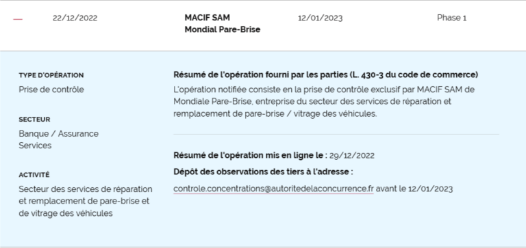 MACIF SAM va prendre le contrôle de Mondiale Pare-Brise - Tripalio